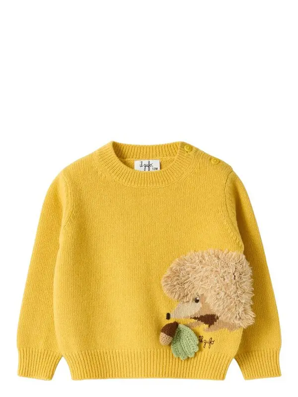 IL GUFO Wool Sweater With Intarsia - Yellow