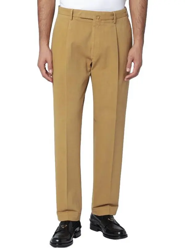 SANTANIELLO Cotton Blend Trousers - Yellow