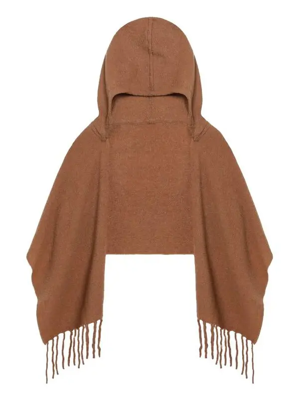 Destin Wool And Cashmere Hooded Cape - Beige