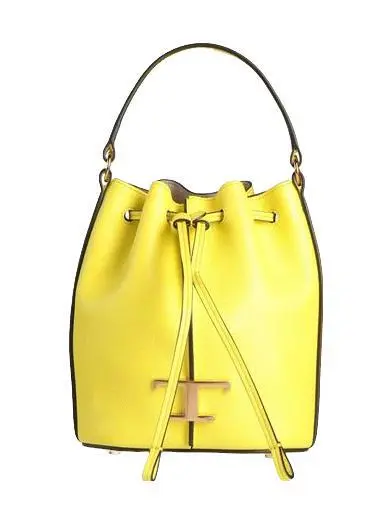 TOD'S Pebbled-leather Bucket Bag - Yellow