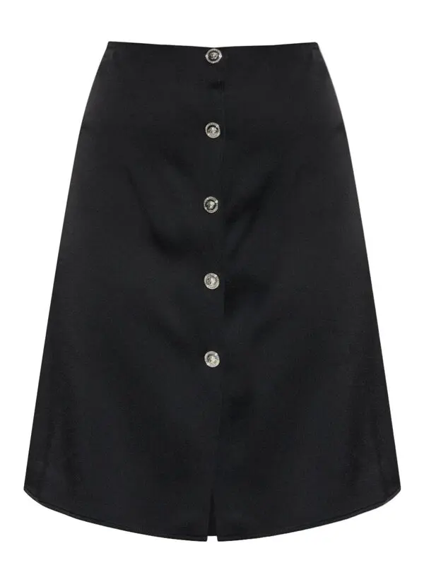 Versace Satin Flared Skirt - Black