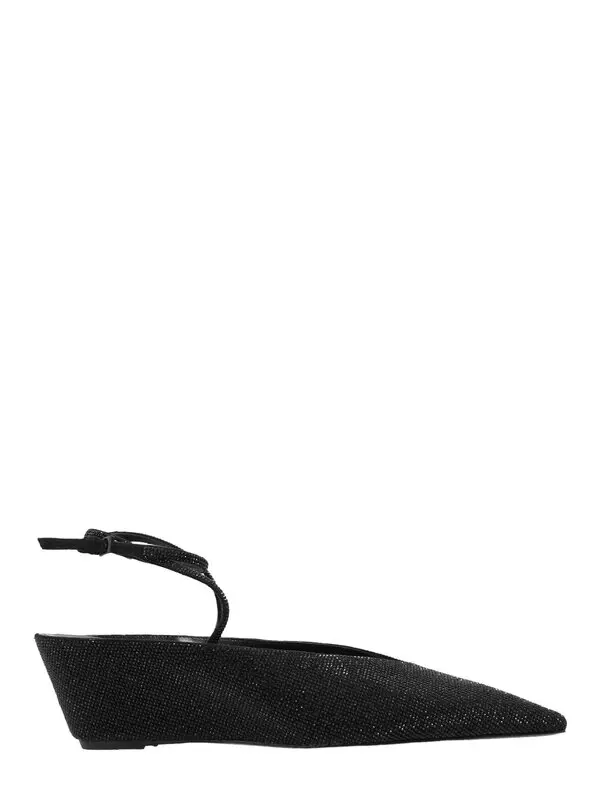 Tory Burch Pave Embellished Wedge Shoes - Black