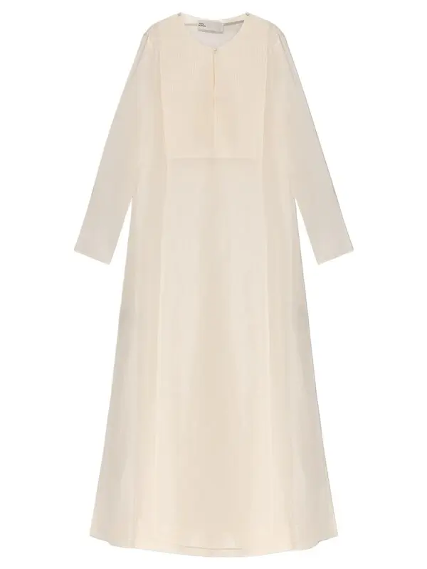 Tory Burch Loose-fit Linen-silk Dress - Cream