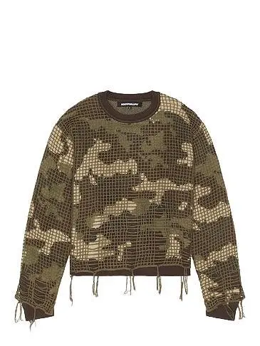 KODY PHILLIPS Camouflage Netted Sweater - Camo