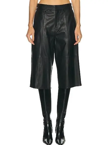 GRLFRND Foster Leather Culotte - Black