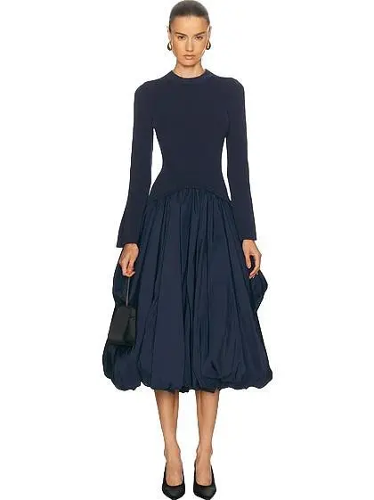 Simkhai Kenlie Long Sleeve Midi Dress - Midnight