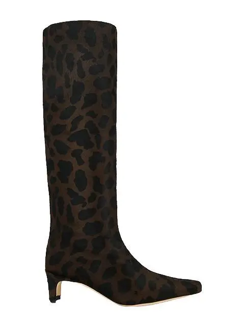 Staud Wally Print Calfhair Boots - Leopard