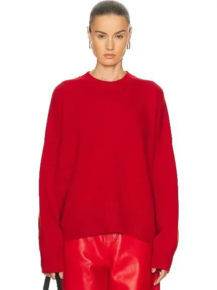 RÓHE Brushed Wool Crewneck Sweater - Rosso