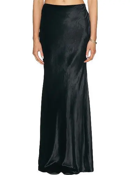 Adam Lippes Suede Maxi Skirt - Black