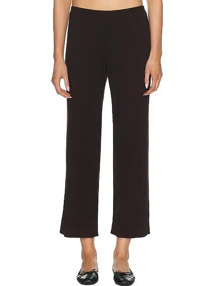 Donni. The Baby Rib Scallop Pant - Espresso