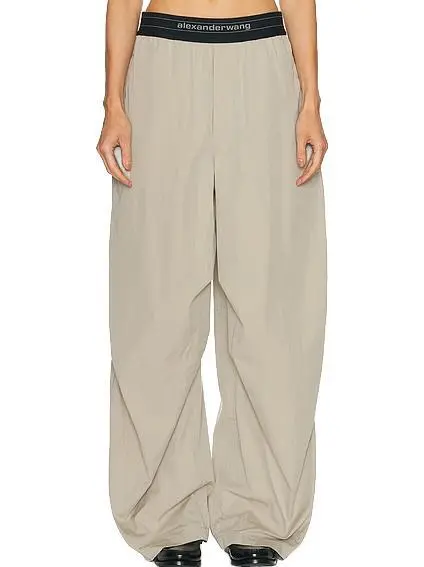 Alexander Wang Mid Rise Pleated Knee Pant - Stone