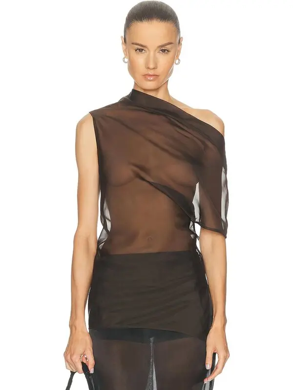 EAVES Saeunn Asymmetrical Top - Espresso