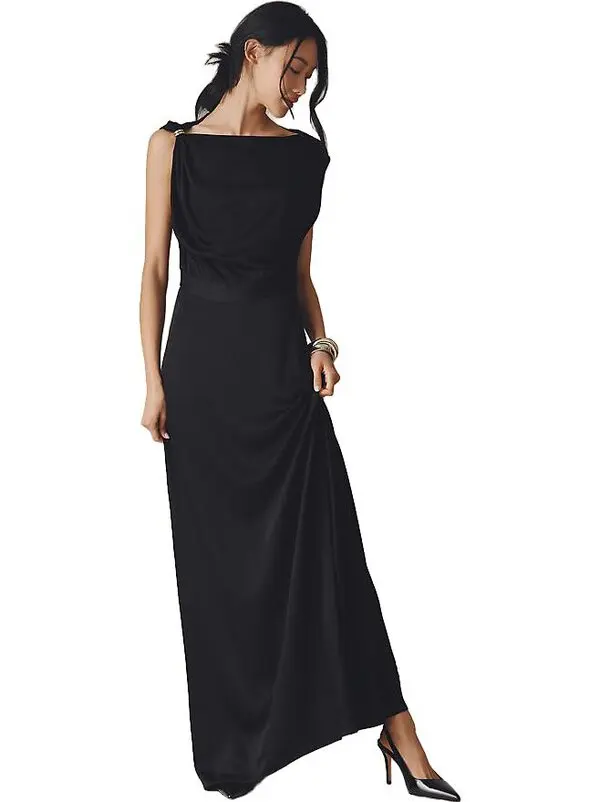 Derek Lam 10 Crosby Maritza Sleeveless Boat-neck Maxi Dress - Black