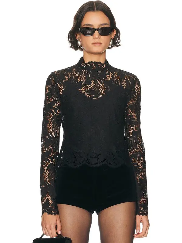 A.L.C. Margot Lace Top - Black