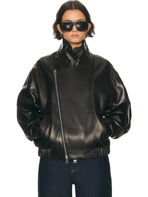 Brandon Maxwell Emmett Moto Jacket - Black
