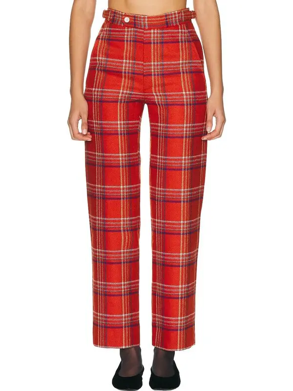 BODE Gable Plaid Trouser - Red