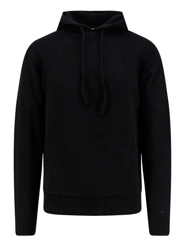 SEVEN GAUGE Hooded Wool Sweater - Black
