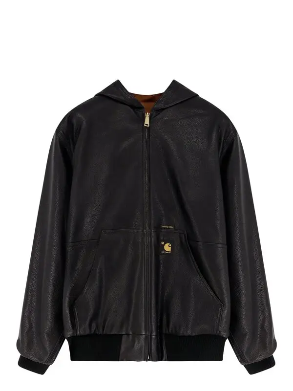 Carhartt Work In Progress Og Active 50 Years Anniversary Leather Bomber - Black