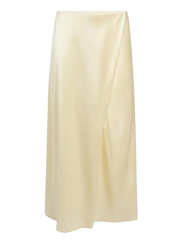 Khaite Demi Midi Skirt - Pale Yellow