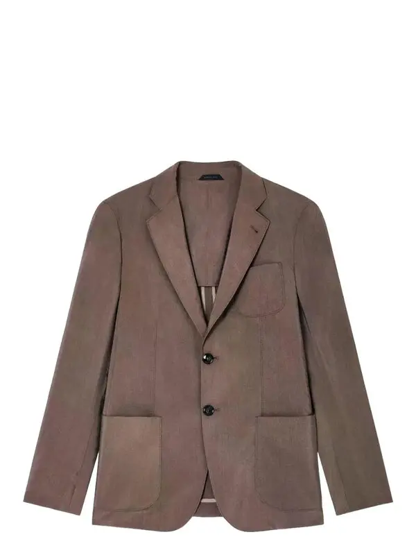 Giorgio Armani Single-breasted Patch-pocket Blazer - Brown