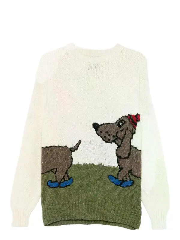Howlin' Dog Intarsia Sweater - Neutrals