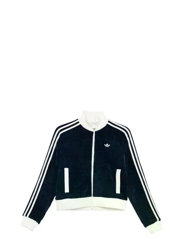 Adidas Velour Zipped Sweatshirt - Blue