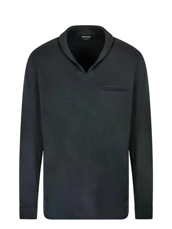 Giorgio Armani Shawl-collar Welt-pocket Sweatshirt - Grey