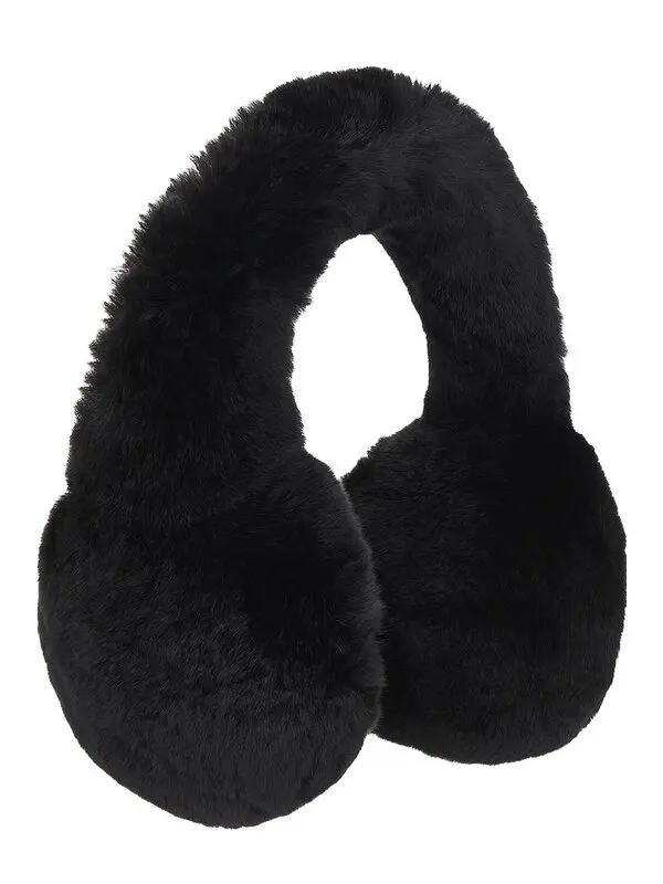 YVES SALOMON Rex Rabbit Earmuffs - Noir
