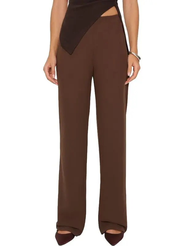 REFORMATION Gale Bias Cut High Waist Pants - Cafe