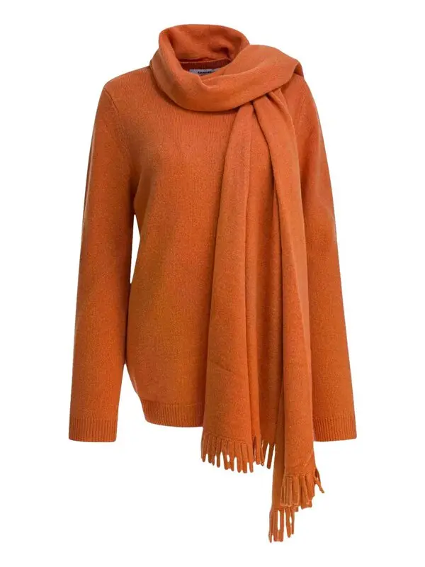 SANDBEIGE Fringed Scarf Knitwear - Orange
