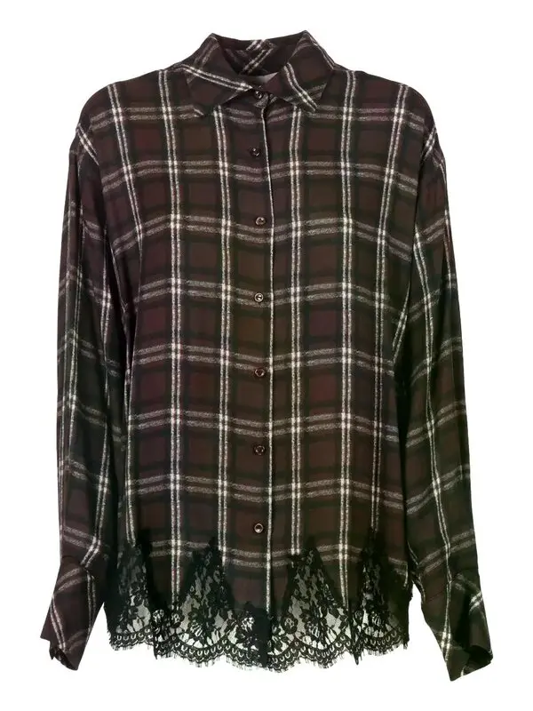 ERMANNO FIRENZE Plaid-pattern Shirt - Brown