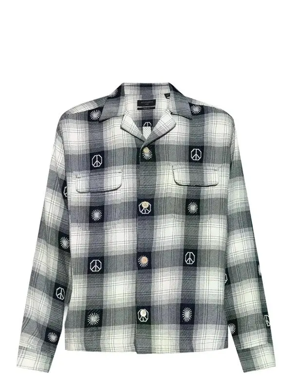 ALLSAINTS Peace-symbol Check Shirt - Blue