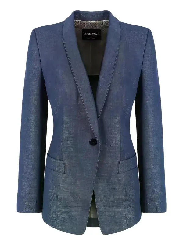 Giorgio Armani Single-breasted Denim Blazer - Blue