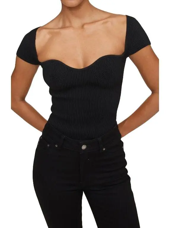 DL1961 Sweetheart Rib Top - Black