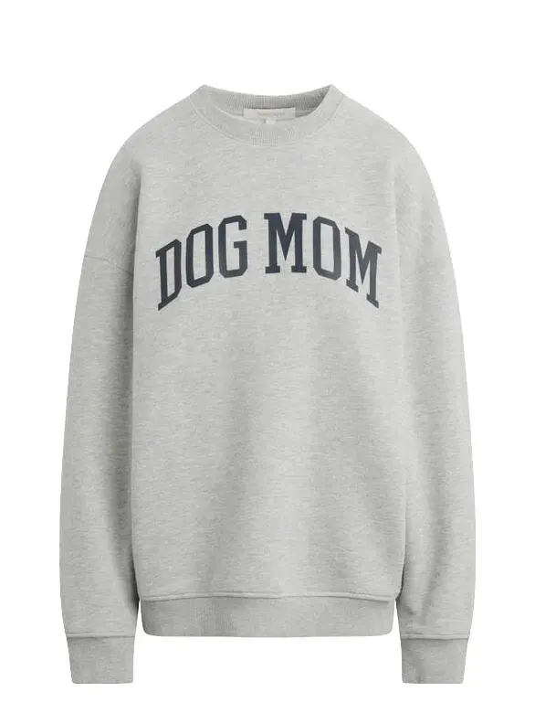FAVORITE DAUGHTER Dog Mom Crewneck Sweatshirt - Heather Grey/navy