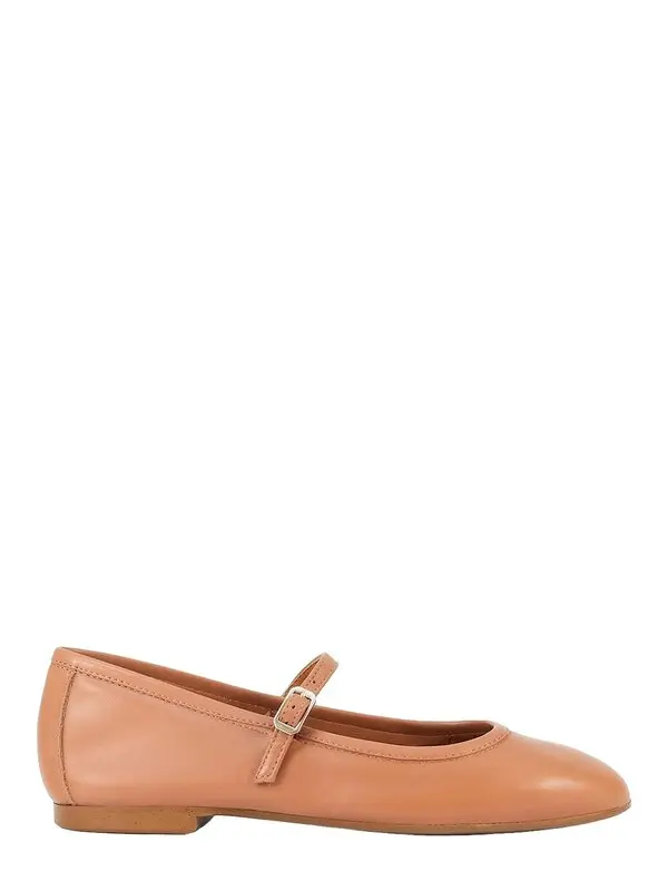 MENINA STEP Boheme Leather Mary Jane Flat - Caramel