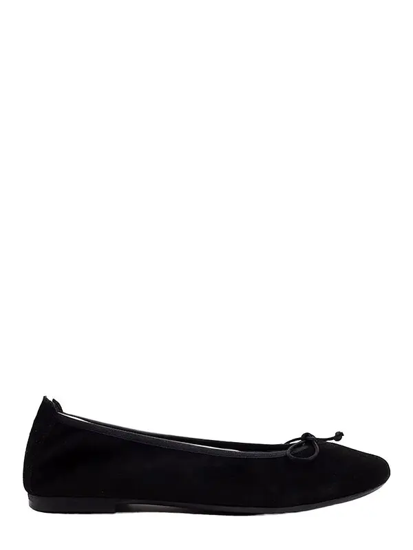 MENINA STEP Sofia Elastic Suede Ballet Flat - Black