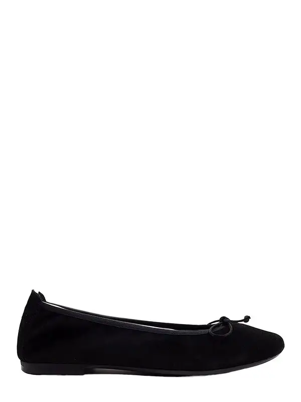 MENINA STEP Sofia Elastic Suede Ballet Flat - Black