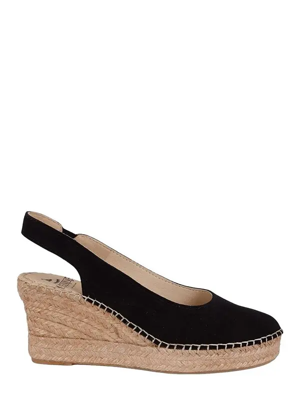 MENINA STEP Senorita Suede Wedge Espadrille - Black