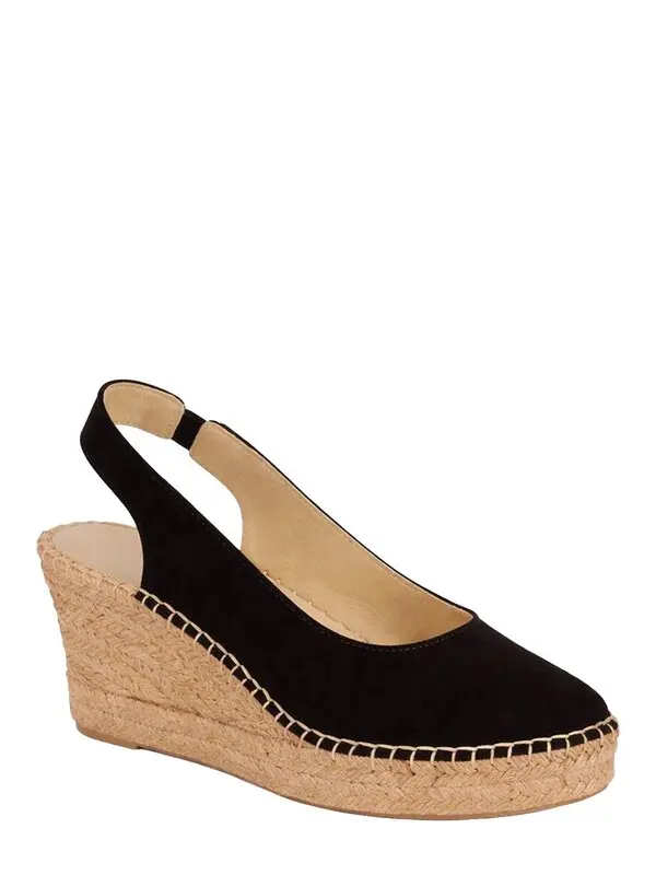 MENINA STEP Senorita Suede Wedge Espadrille - Black