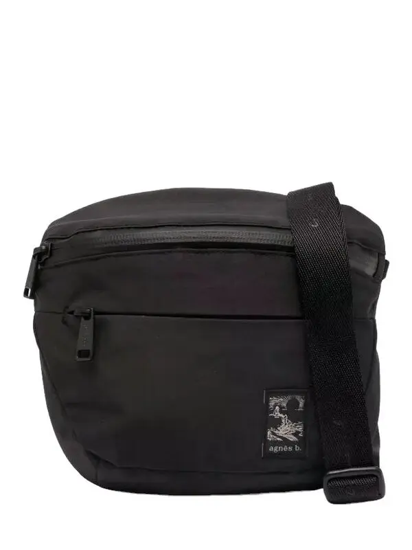 AGNÈS B. Logo-patch Messenger Bag - Black