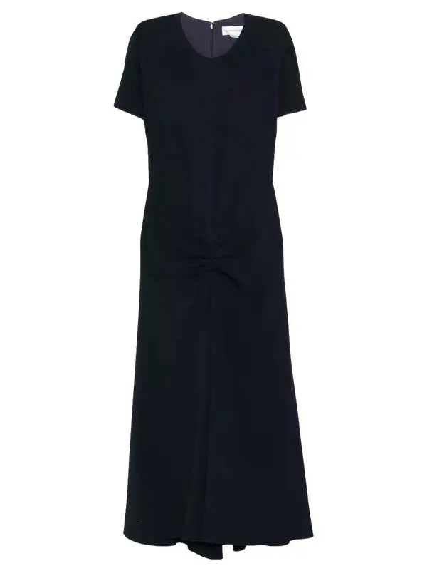 Victoria Beckham Short-sleeve Gathered Dress - Blue