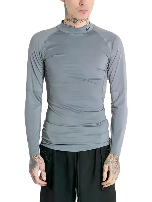 Nike Pro Mock-neck Long-sleeve Top - Grey