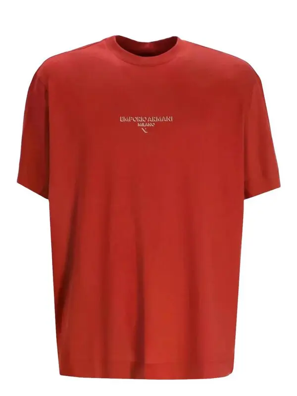 Emporio Armani Logo-embroidered T-shirt - Red