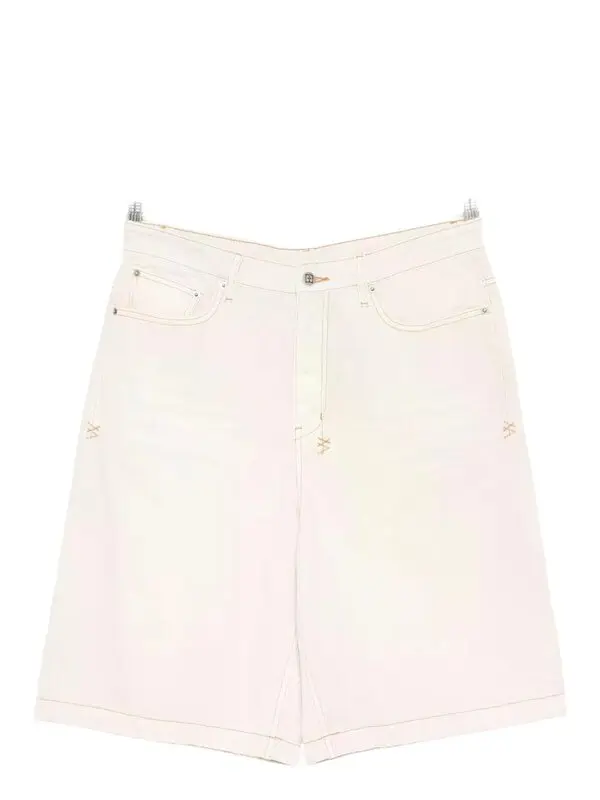 Ksubi Embroidered Denim Maxx Shorts - White