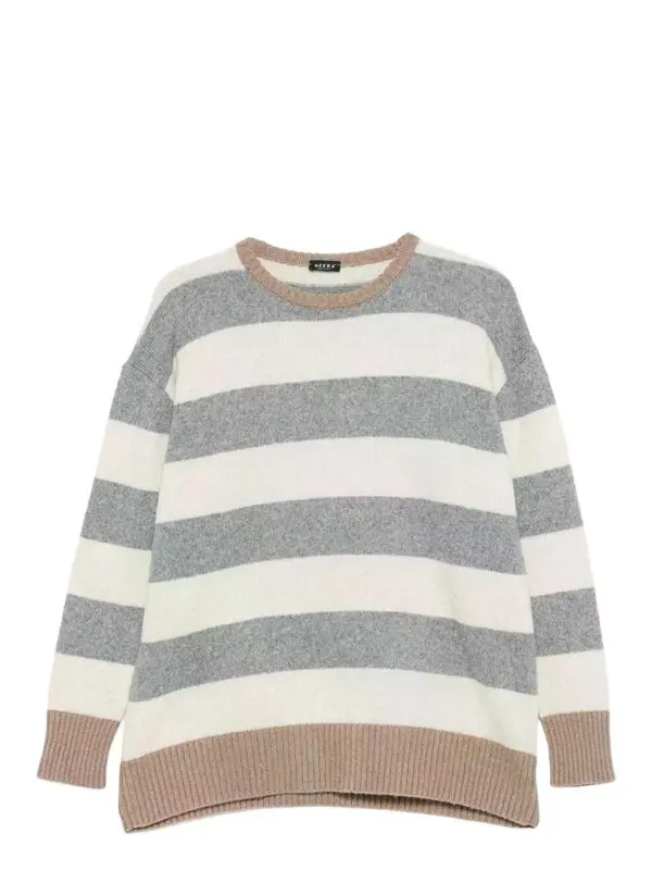 NEERA Striped Knit Top - Grey