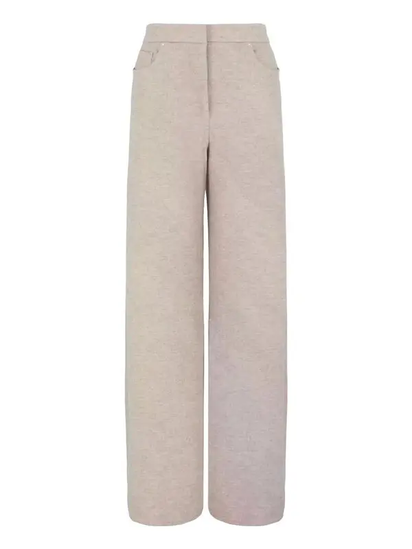 Giorgio Armani Mélange-effect Trousers - Neutrals