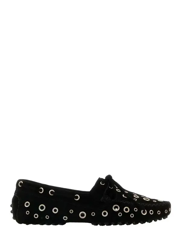 Gimaguas Eyelet-embellished Car Loafers - Black