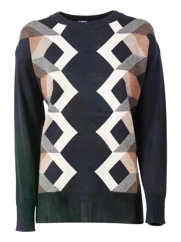 Lorena Antoniazzi Geometric-pattern Sweater - Blue