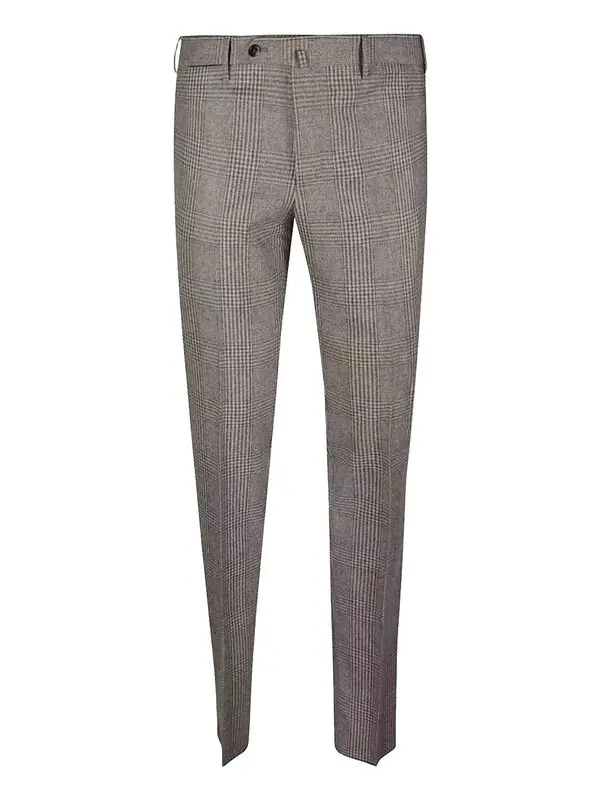 PT TORINO Checked Trousers - Grey